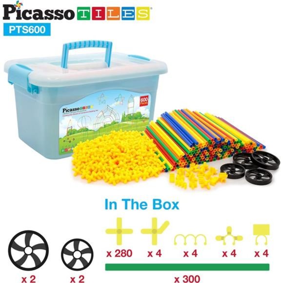 Toys | 60pc Construction Toy Straw Building Set Interlocking Building ...